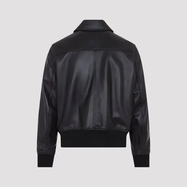 AMI Paris Zipped Leather Jacket