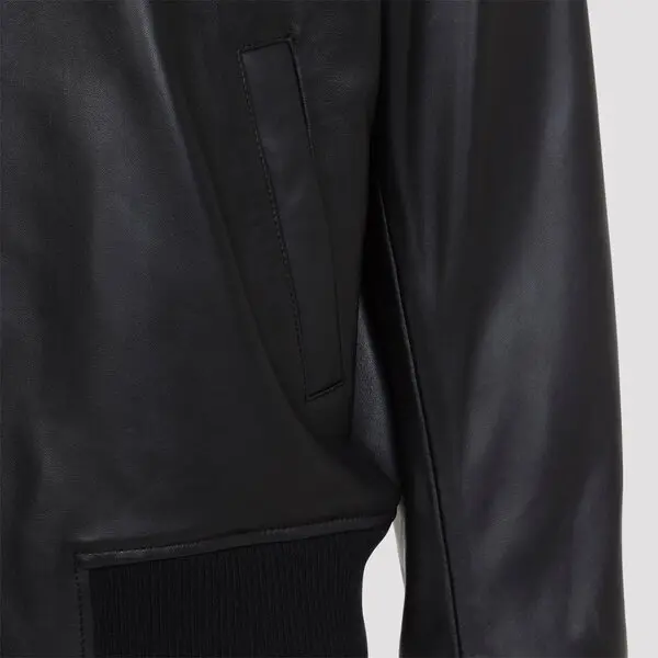 AMI Paris Zipped Leather Jacket