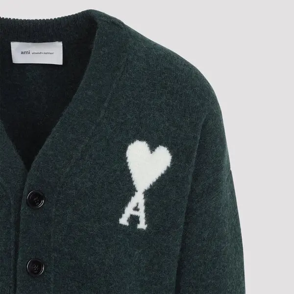 AMI Paris Adc Cardigan - Green