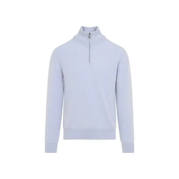 Brioni Half Zip Up Sweater - Blue