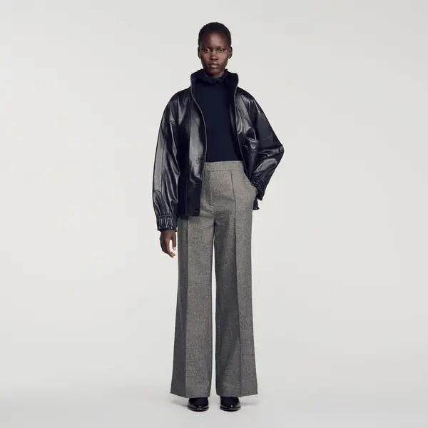 Sandro Wool Suit Trousers - Grey