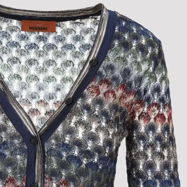 Missoni Metallic Striped Openwork Knit Sweater - Multicolor