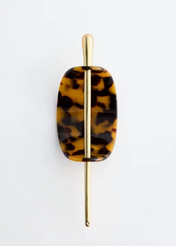 & Other Stories Hair Pin Barrette - Brown Tortoise