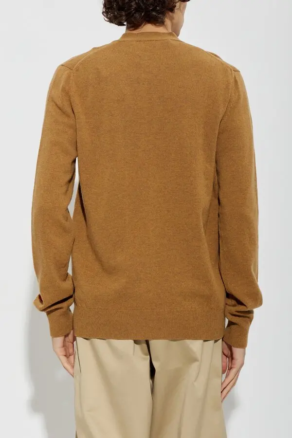 Play Comme Des Garcon Wool Cardigan With Logo Patch