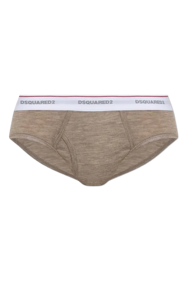 Dsquared2 Wool Briefs With Logo - Brown