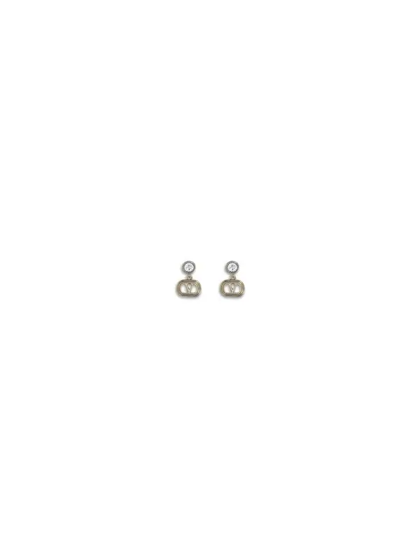 Valentino Garavani Ovalette Earrings In Metal And Swarovski® Crystals - Gold