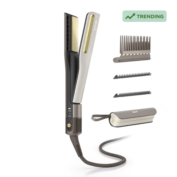 SHARK Silkipro Hair Straightener & Dryer With Travel Case - Mocha Silver