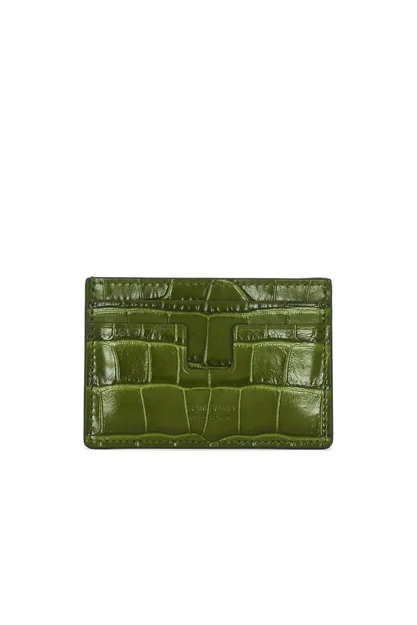 TOM FORD Classic Card Holder In Green - Cardamom
