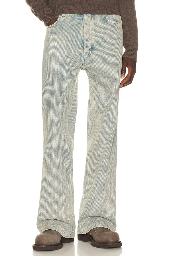 Rick Owens Geth Jeans In Blue - Indigo