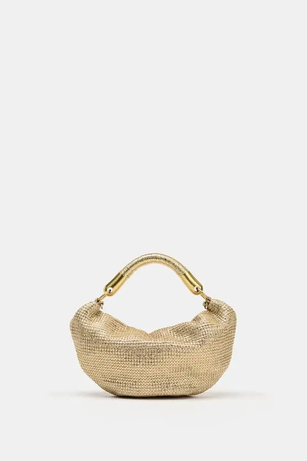 Zara Metallic Effect Handbag - Gold