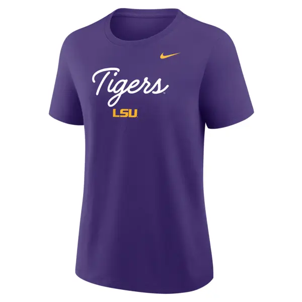 Nike Lsu Script Mantra Logo College T-shirt - Purple