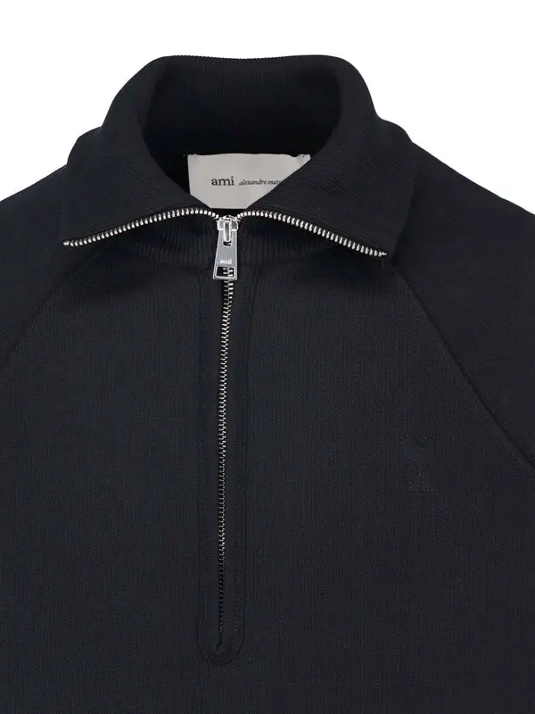 AMI Paris Cotton Zip Hoodie
