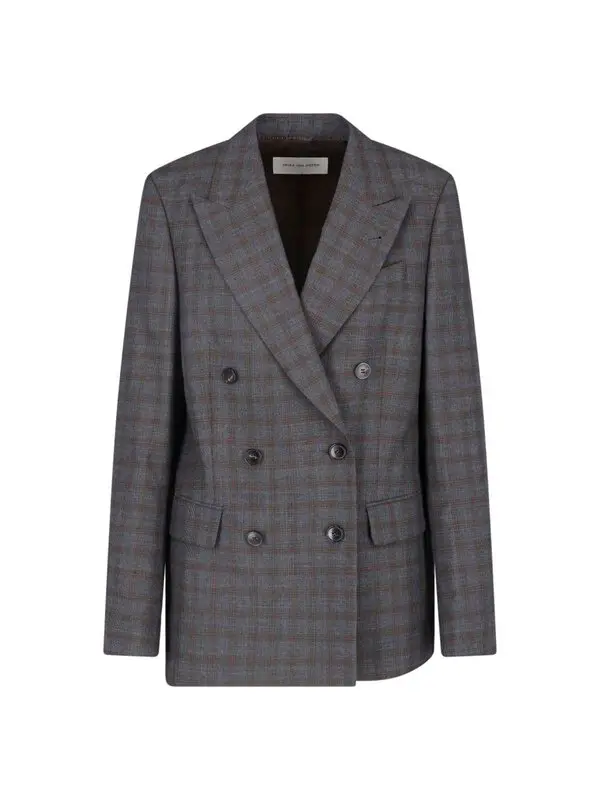 Dries Van Noten Double-breasted Checkered Blazer - Multi