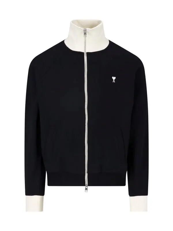 AMI Paris Zip Hoodie " De Caur - Black