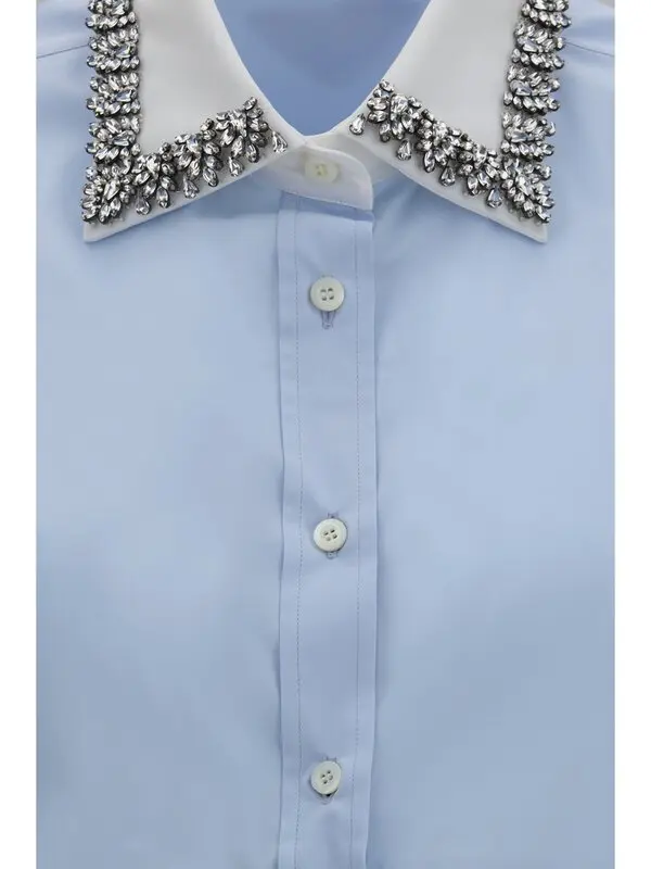 Prada Jewel-embellished Collar Shirt