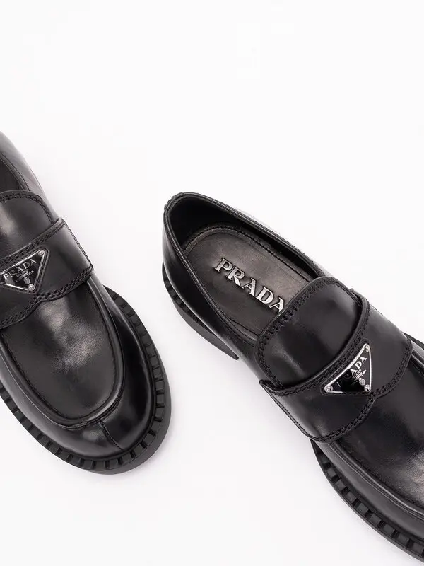 Prada Chocolate Leather Loafers