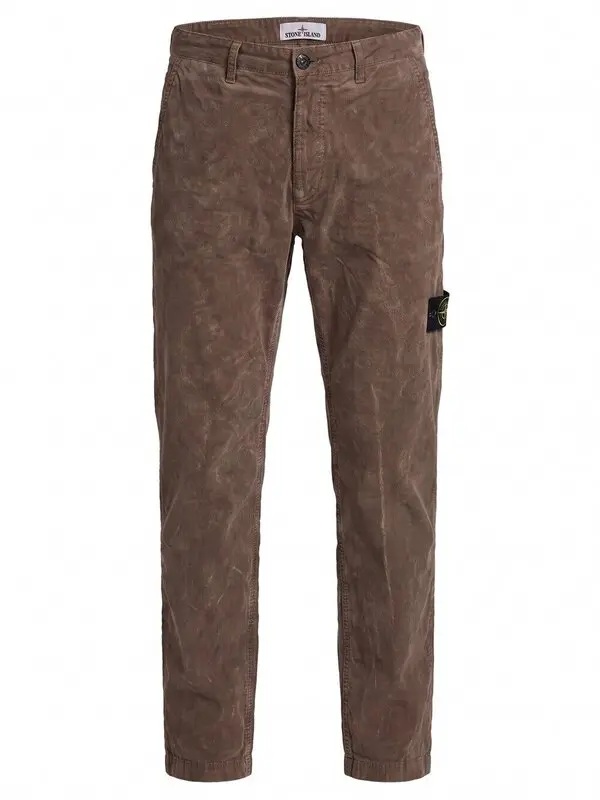 Stone Island Corduroy Garment Dyed `terra` Pants - Multicolor