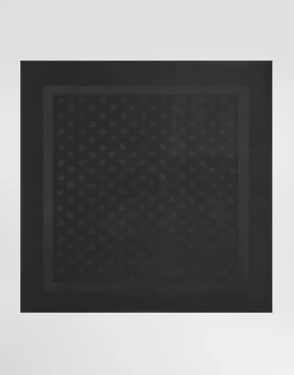Dolce & Gabbana 135x135 Silk Stole With Logo Jacquard - Grey