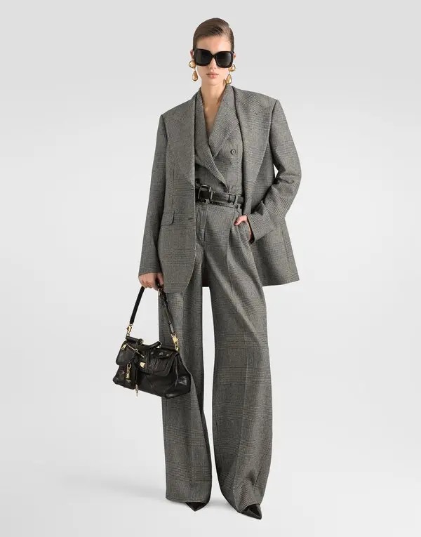 Dolce & Gabbana Glen Plaid Flannel Trousers