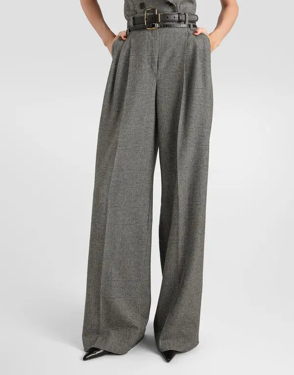 Dolce & Gabbana Glen Plaid Flannel Trousers