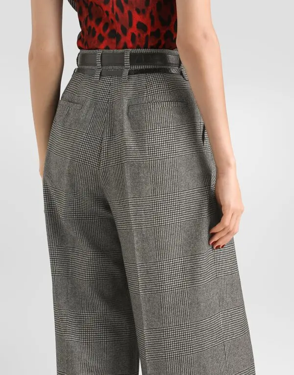 Dolce & Gabbana Glen Plaid Flannel Trousers