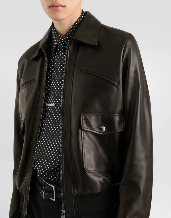 Dolce & Gabbana Nappa Leather Bomber Jacket
