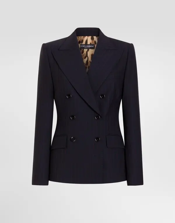 Dolce & Gabbana Turlington Double-breasted Jacket In Pinstripe Wool