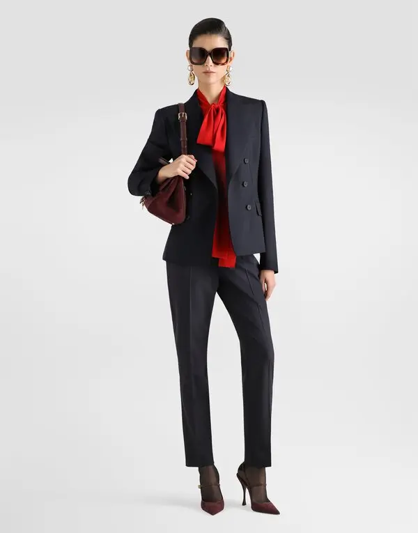 Dolce & Gabbana Turlington Double-breasted Jacket In Pinstripe Wool