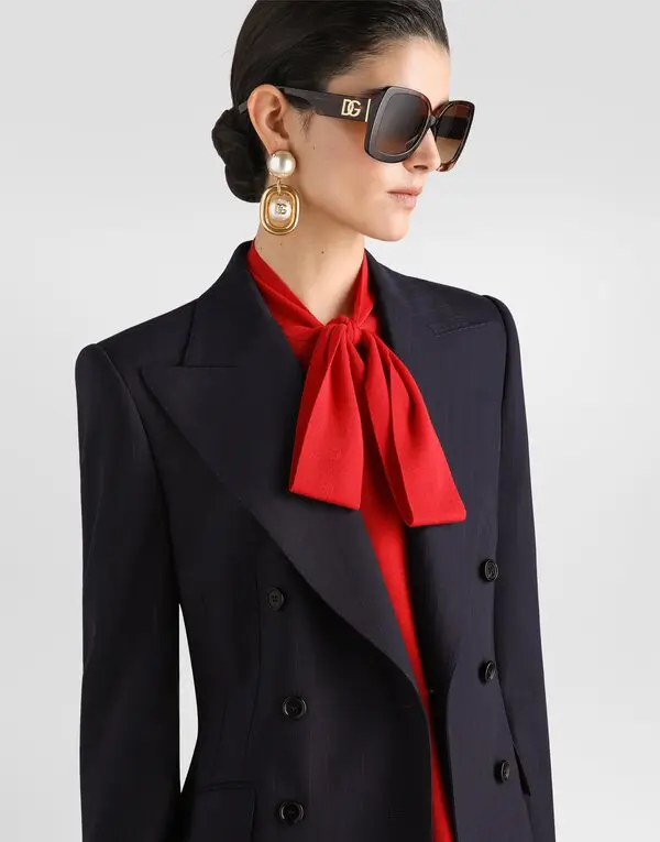 Dolce & Gabbana Turlington Double-breasted Jacket In Pinstripe Wool