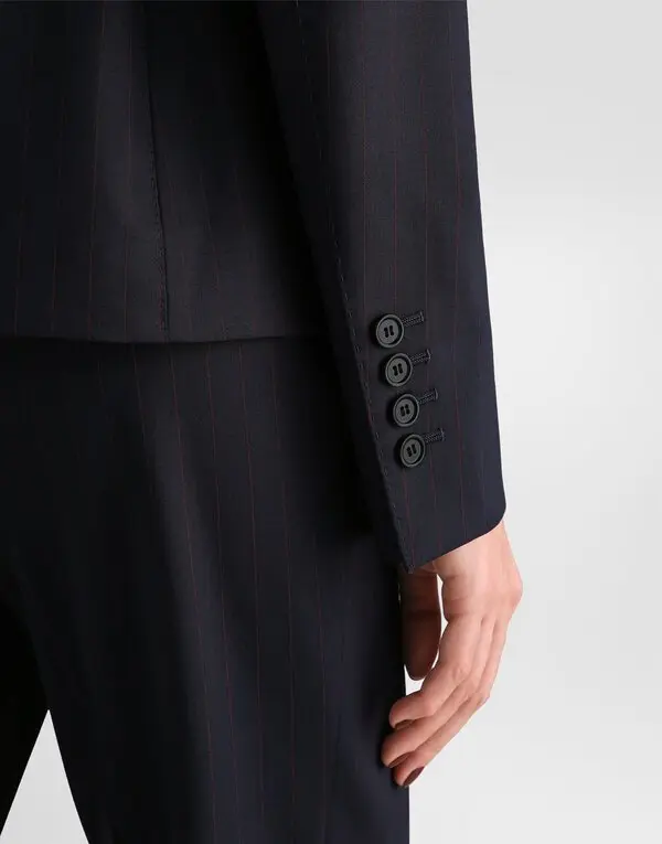 Dolce & Gabbana Turlington Double-breasted Jacket In Pinstripe Wool