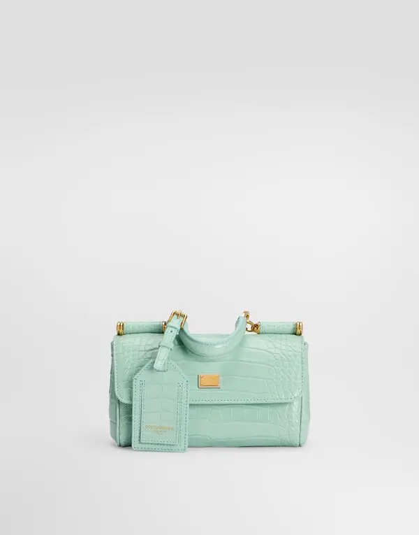 Dolce & Gabbana Mini My Sicily Handbag In Alligator - Azure