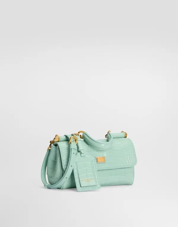 Dolce & Gabbana Mini My Sicily Handbag In Alligator - Azure