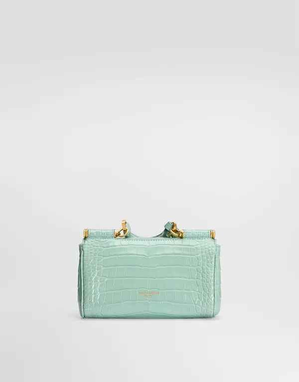 Dolce & Gabbana Mini My Sicily Handbag In Alligator - Azure
