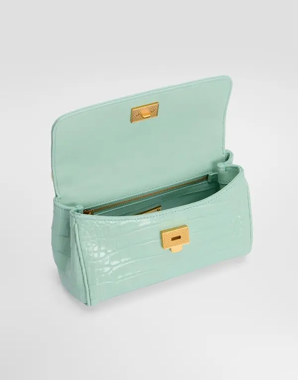 Dolce & Gabbana Mini My Sicily Handbag In Alligator - Azure