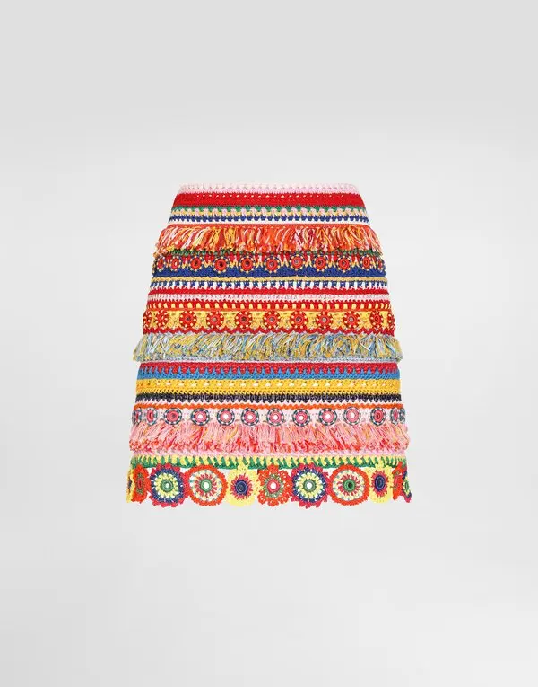 Dolce & Gabbana Short Cotton Skirt With Embroidery