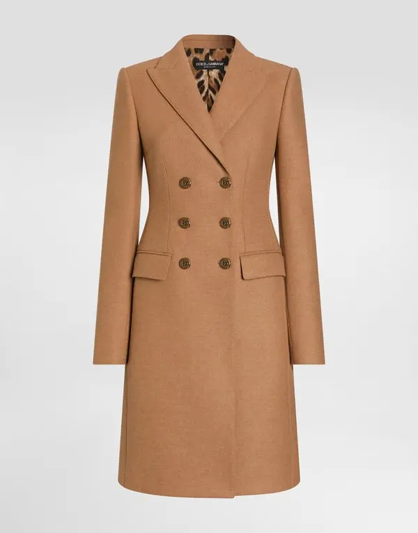 Dolce & Gabbana Double-breasted Wool Coat - Beige