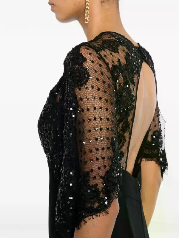 Zuhair Murad Lace-cape Embellished Jumpsuit