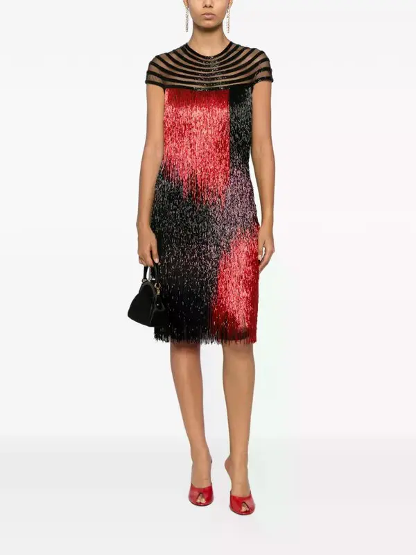 Naeem Khan Layered Fringe Dress