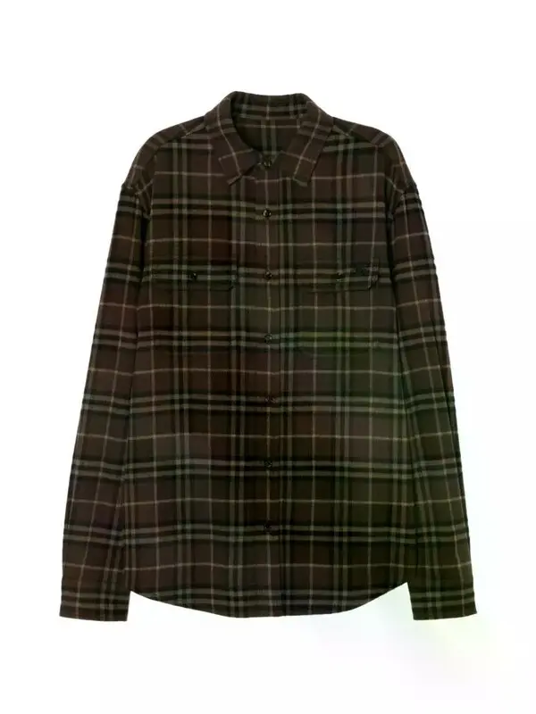 Burberry Check Wool Flannel Overshirt - Brown