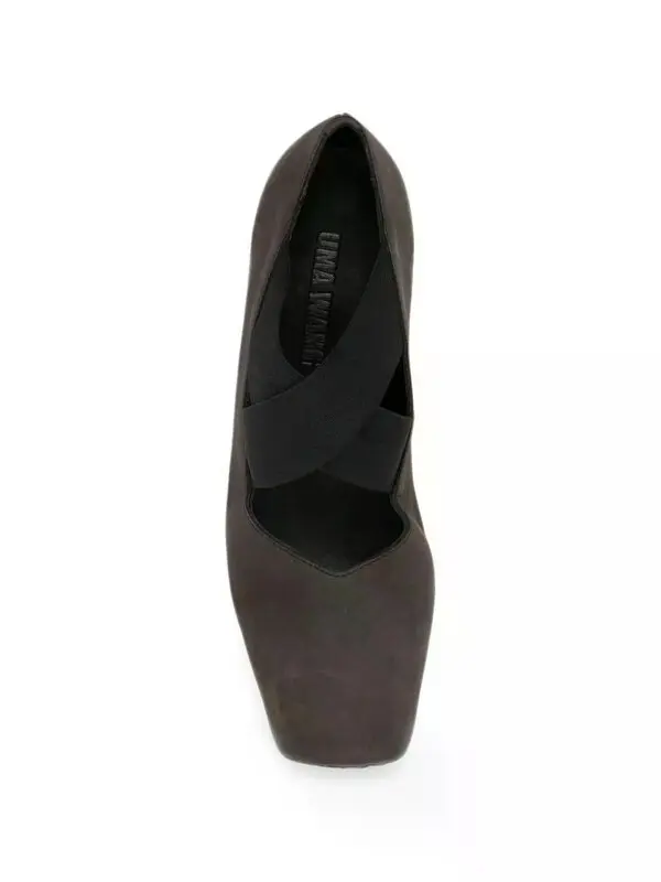 UMA WANG Cross-strap Leather Ballet Flats