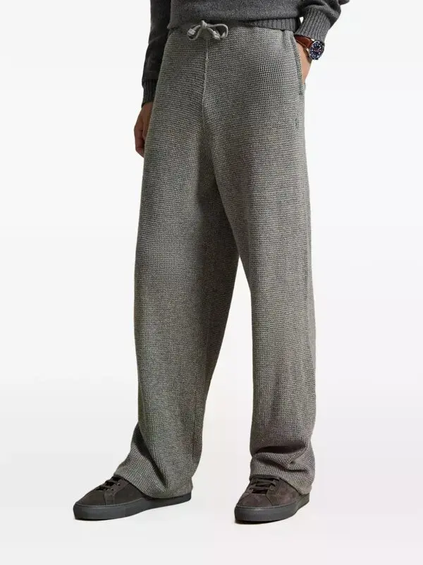 Polo Ralph Lauren Drawstring Pants In Cotton And Waffle-knit