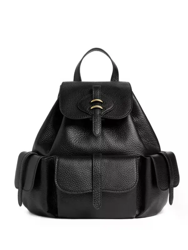 COCCINELLE Medium Mavery Grained Leather Pocket-detail Backpack - Black