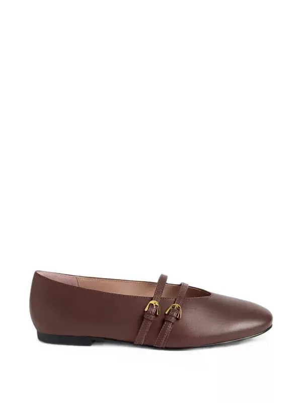 COCCINELLE Risako Double-strap Leather Ballet Flats