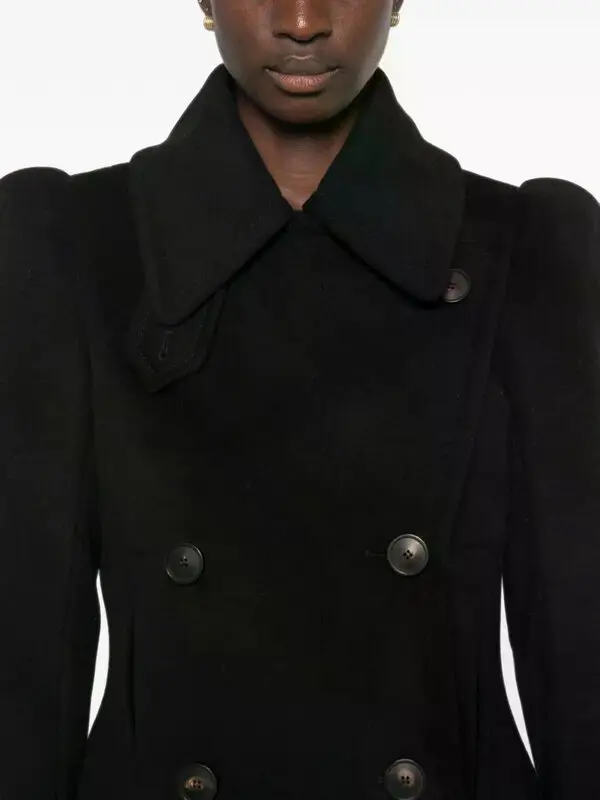 7 For All Mankind Double-breasted Puff-shoulder Jacket