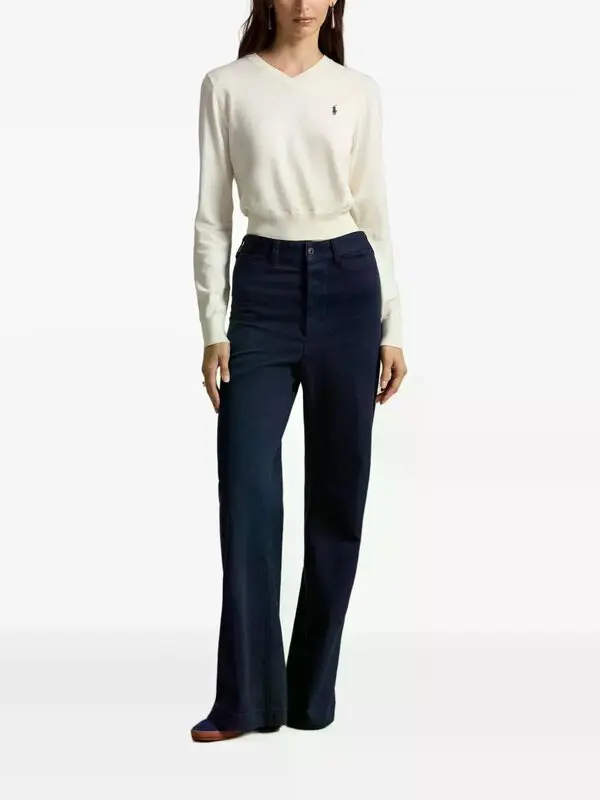 Polo Ralph Lauren Cotton-blend Shrunken V-neck Jumper