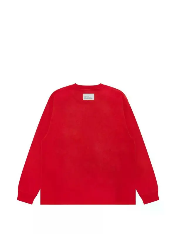 AAPE BY *A BATHING APE Moonface-patch Long-sleeved T-shirt - Red