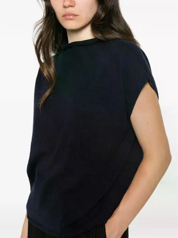 WHYCI MILANO High-neck Cap-sleeve Knit T-shirt