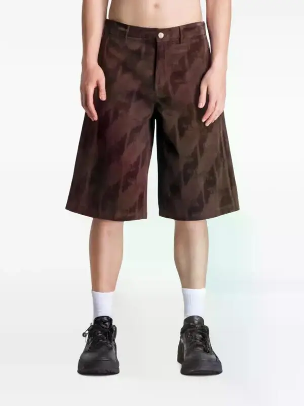 Adidas Monogram-print Shorts - Brown