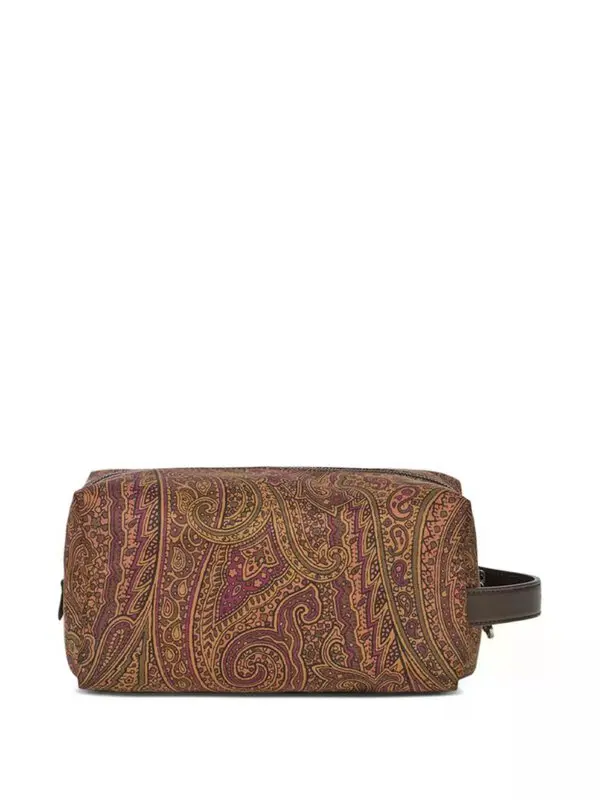 Etro Medium Arnica Paisley-print Wash Bag - Brown