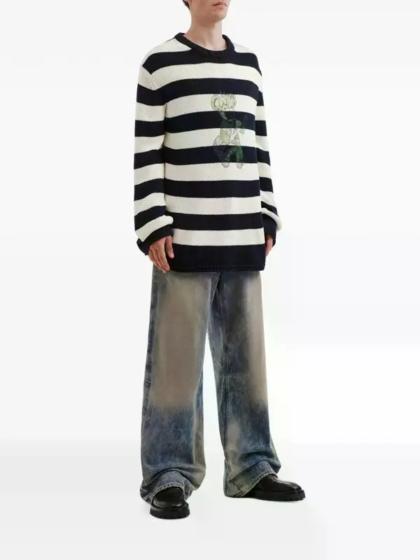 We11Done Striped Graphic-print Jumper